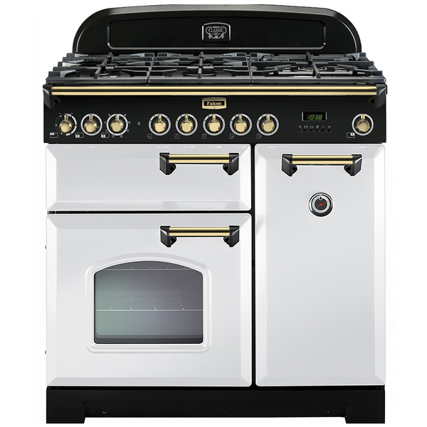 Falcon 90cm Classic Deluxe Freestanding Dual Fuel Oven/Stove White and ...